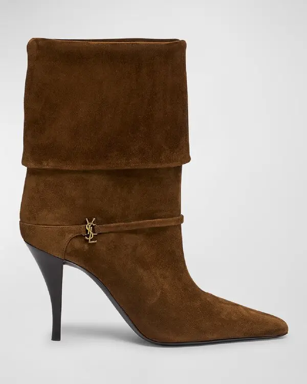 Saint Laurent Niki Suede Ankle Booties - Texas