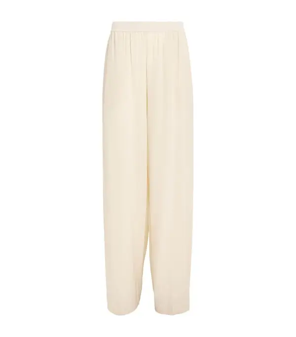 JOSEPH Silk Hulin Wide-leg Trousers - Beige