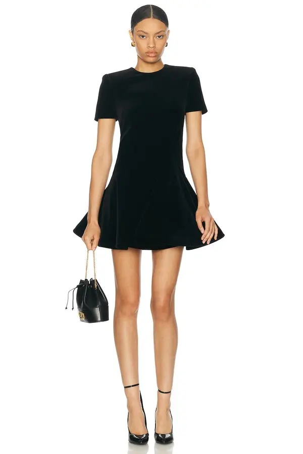 fit and flare velvet mini dress Alisha Coquette Contrast Fit and Flare Mini Dress • American Threads Contrast / M main image 0