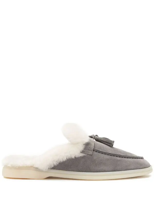 SCAROSSO Lucrezia Suede Mules - Grey