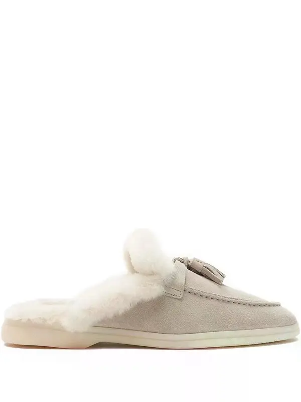 SCAROSSO Lucrezia Suede Mules - Neutrals