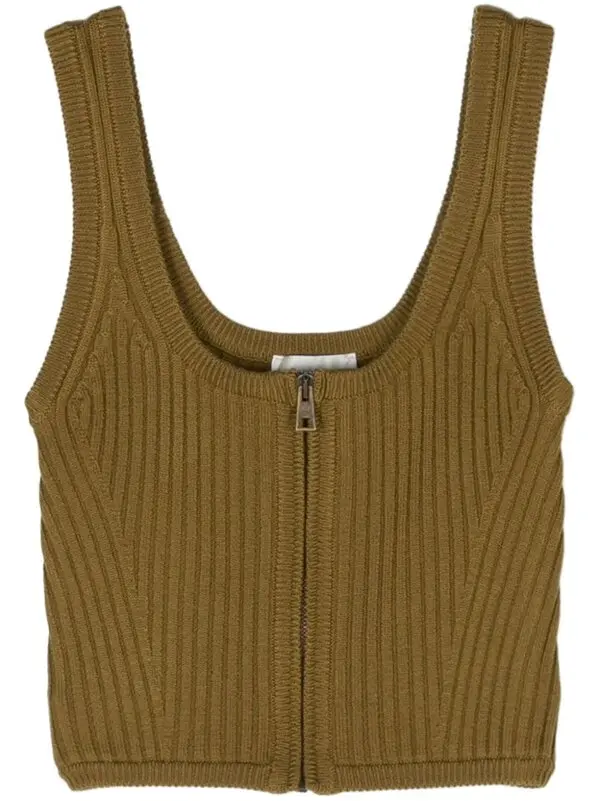 FORTE_FORTE Ribbed-knit Cropped Top