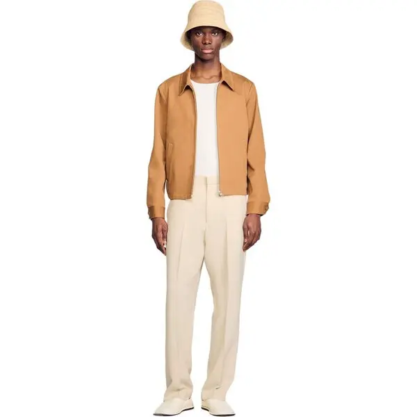 Sandro Cotton Zip-up Jacket - Hazel