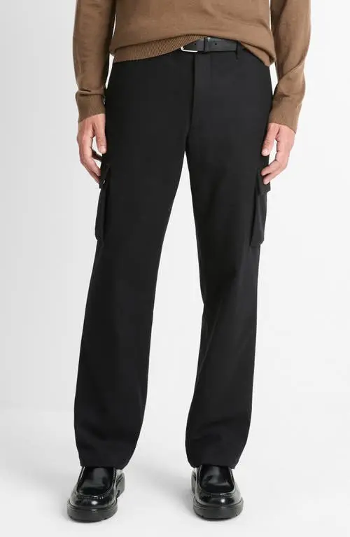 Vince Wool Blend Flannel Cargo Pants - Black