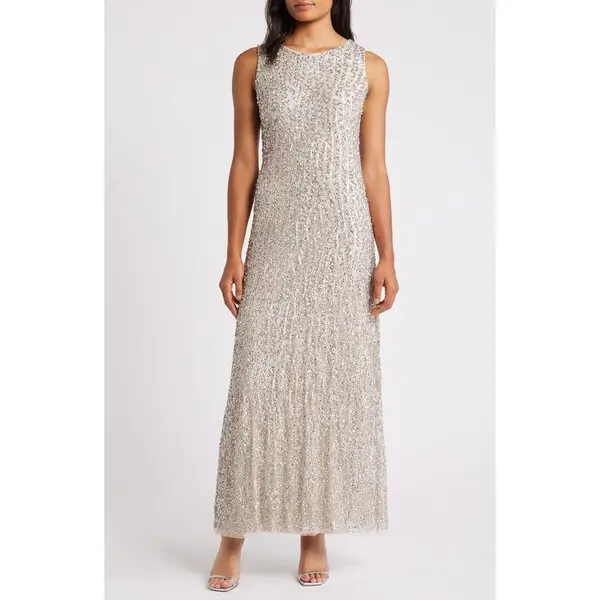 Pisarro Nights Sequin Stripe Gown