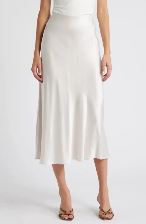 Rails Anya Satin Midi Skirt - Ivory