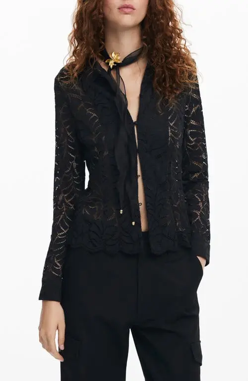 Desigual Saga Stretch Button-up Top