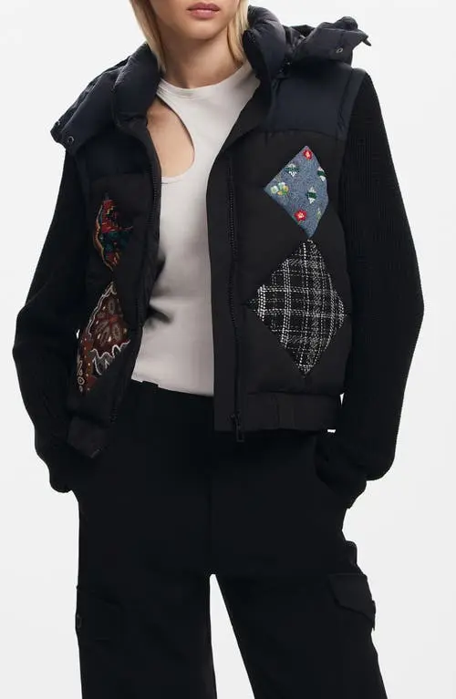 Desigual Helsing Knit Sleeve Puffer Jacket