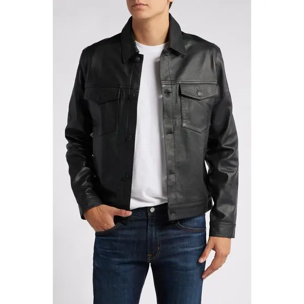 DL1961 Vaughn Leather Trucker Jacket