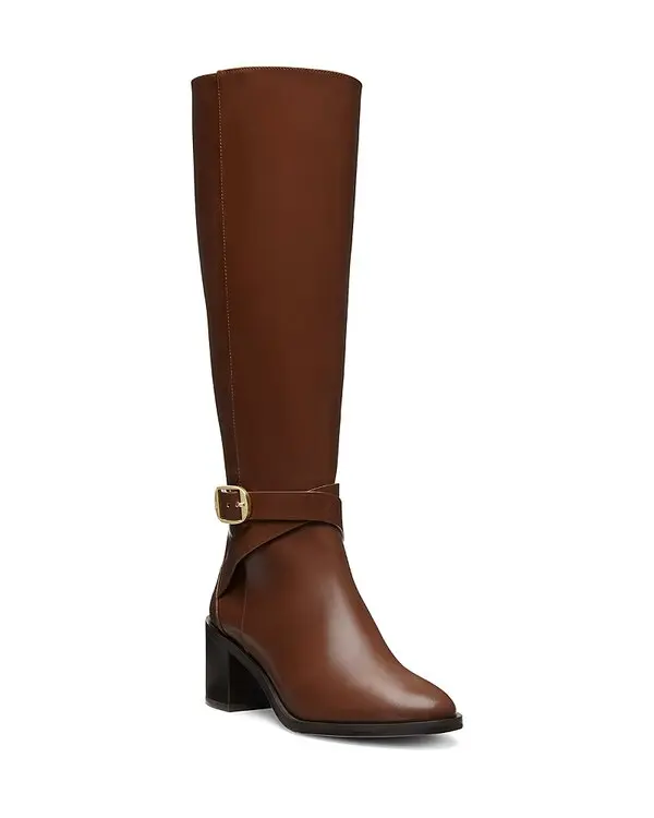 STUART WEITZMAN Esme Belted Zip Boots - Deep Coffe