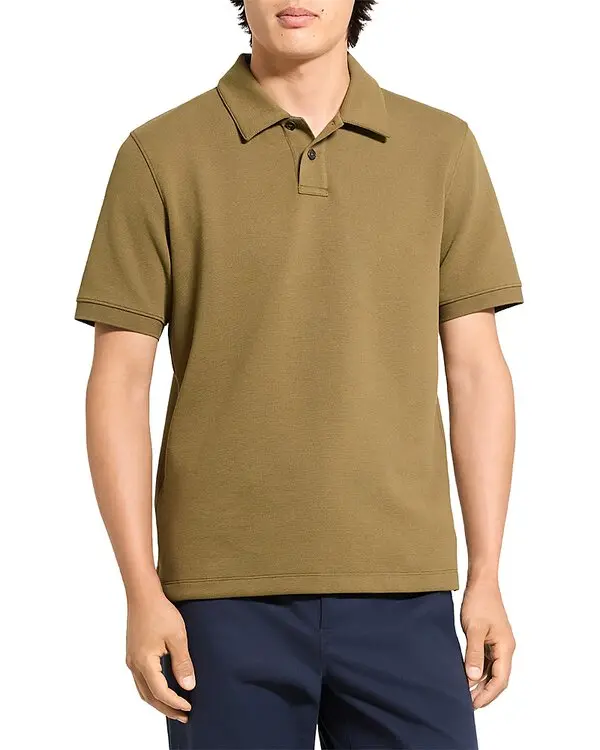 Theory Delroy Double Pique Regular Fit Polo Shirt - Duffle