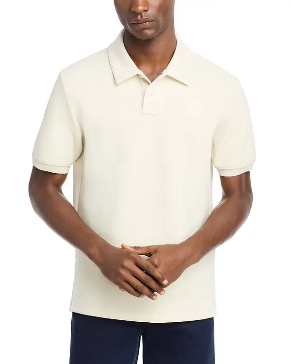 Theory Delroy Double Pique Regular Fit Polo Shirt - Winter White