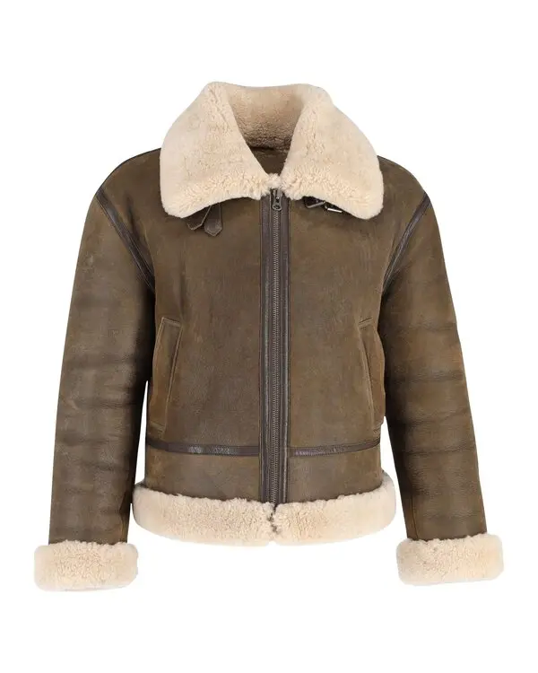 Buy NILI LOTAN Denzel Shearling Jacket In Leather - Brown At 68% Off | Editorialist