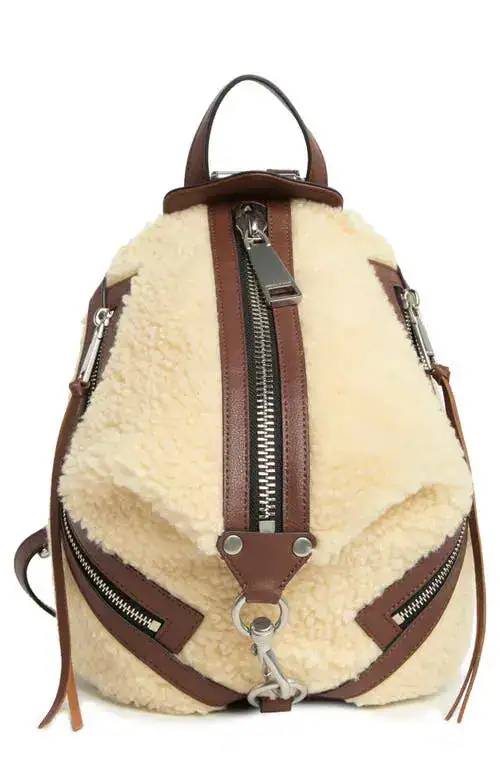 Rebecca Minkoff Julian Faux Fur Backpack - Cream | Editorialist display picture 1