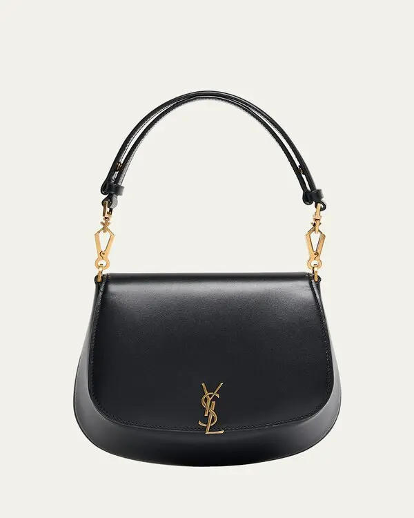 Saint Laurent Voltaire Top-handle Bag In Smooth Leather - Nero