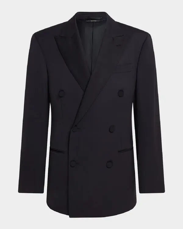 Dunhill Double-breasted Peak Lapel Dinner Jacket - Midnight Blue