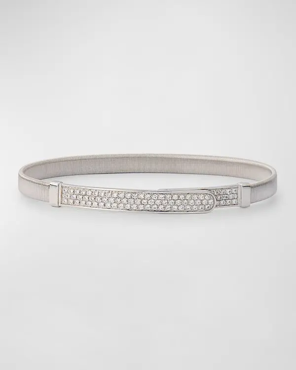 Marco Bicego 18k White Gold And Diamond Bangle - Diamonds