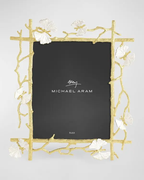 Michael Aram Butterfly Ginkgo Photo Frame, 8" X 10 - White And Gold