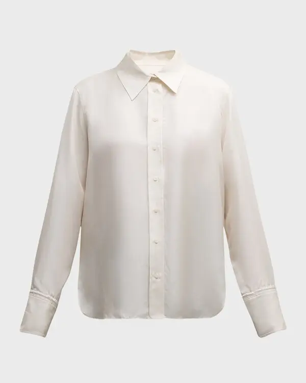ARGENT Button-down Silk Twill Blouse