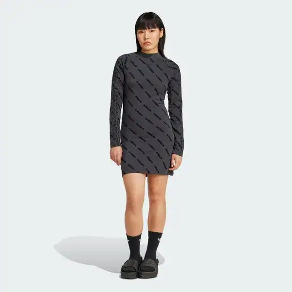 adidas bodycon dress Black Leather Zip Front Dress Small / Black