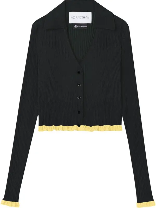 AZ FACTORY BY ESTER MANAS Ribbed Cropped Cardigan