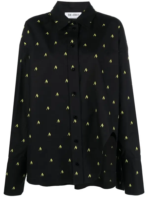 Attico Diana Logo-print Shirt - Black