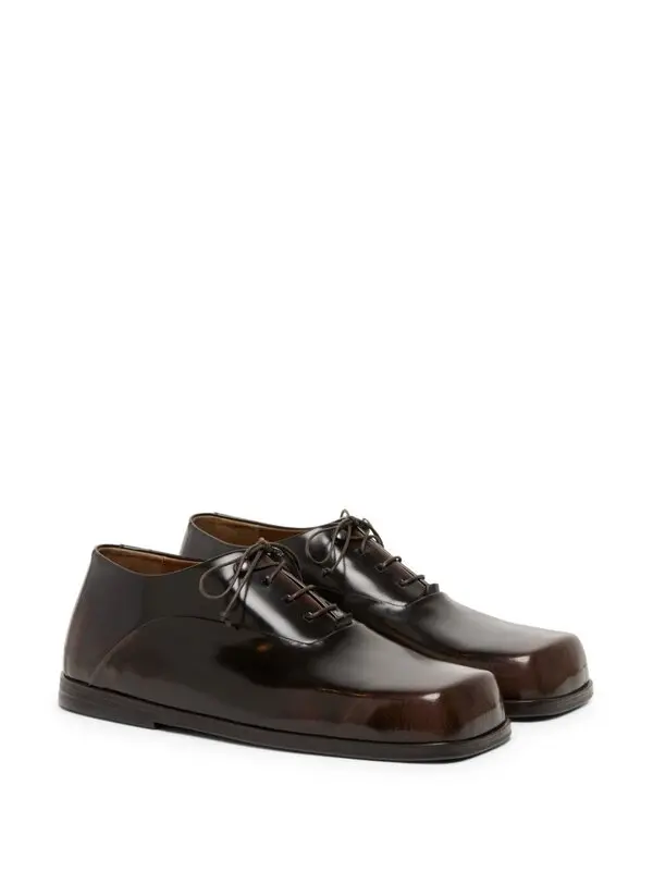 Marsèll Panelled Patent-leather Oxford Shoes - Brown