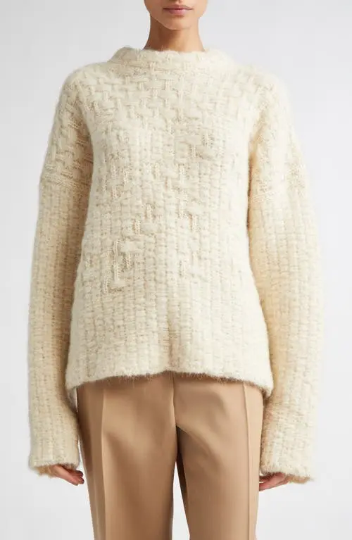 JIL SANDER Chunky Mock Neck Mohair Blend Sweater