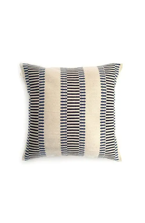 NIMMIT Spor Handwoven Pillowcover Only - Natural / Black - 20 X 20