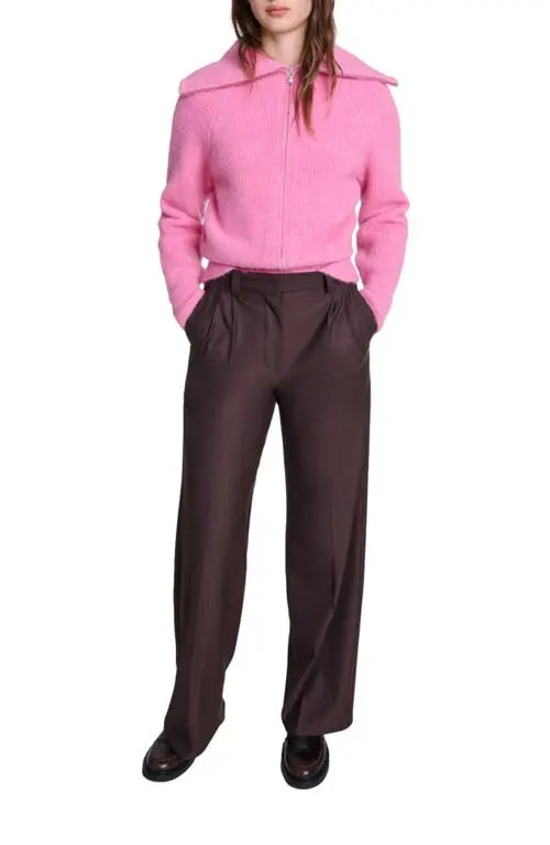 Maje Wide-leg Suit Trousers - Brown