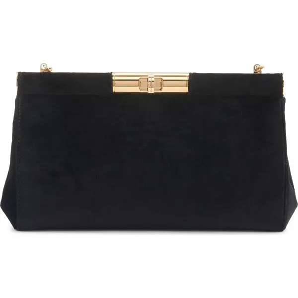 Dolce & Gabbana Medium Marlene Velvet Shoulder Bag - 80999 Nero