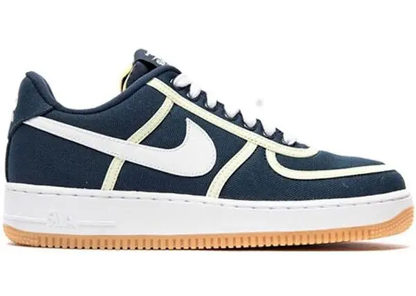 Nike Force 1 Low '07 Prm Sneakers - Armory Navy Blue/white/barely Volt