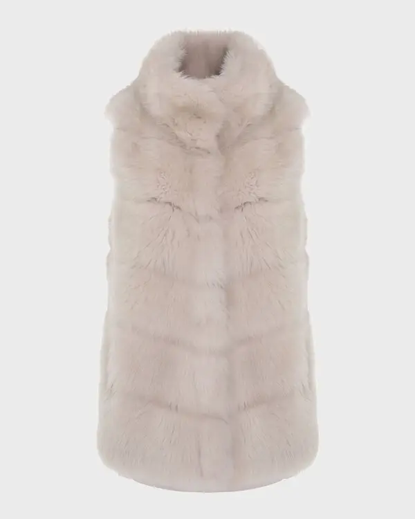 Gorski Reversible Shearling Vest - Cream