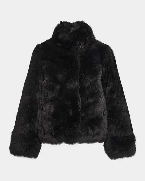Gorski Reversible Merinillo Lamb Shearling Chevron Jacket - Black