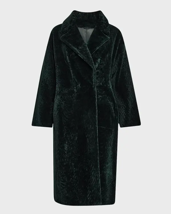 Gorski Reversible Shearling Coat - Emerald