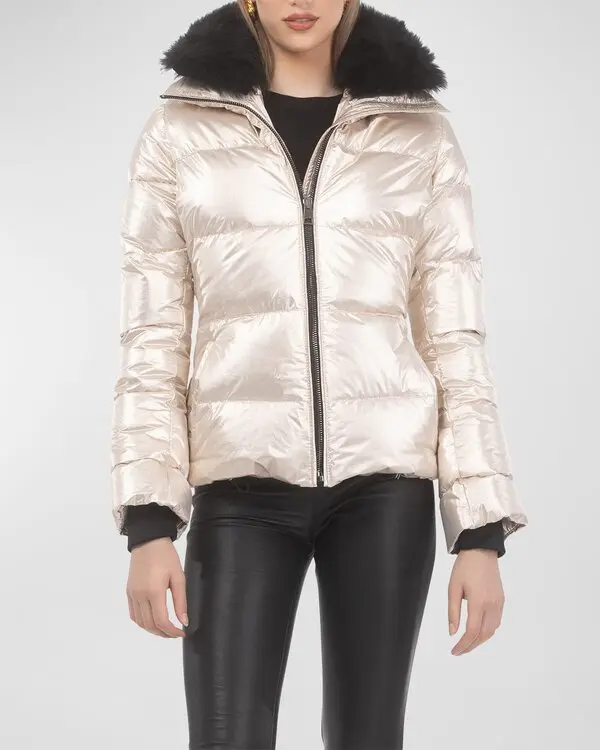 Gorski Apres-ski Jacket With Detachable Toscana Lamb Shearling Collar