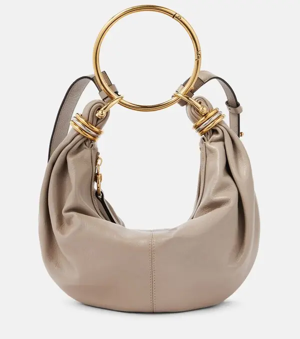 Chloé Small Leather Shoulder Bag - Grey