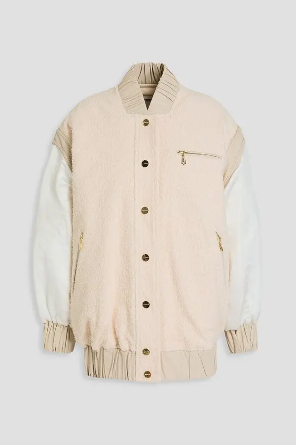 Zimmermann Appliquéd Cotton-blend Bouclé And Shantung Bomber Jacket