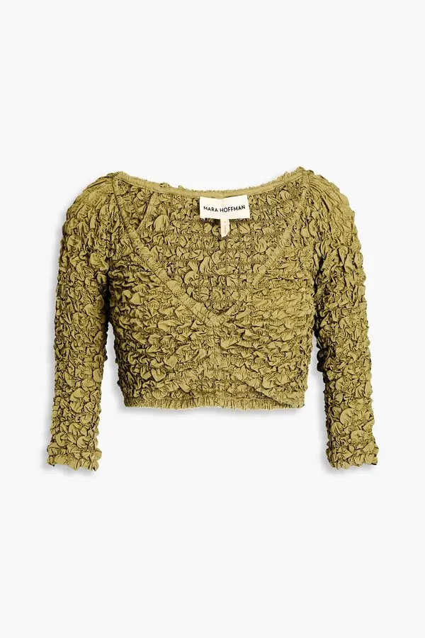 Mara Hoffman Aja Cropped Top - Sage Green
