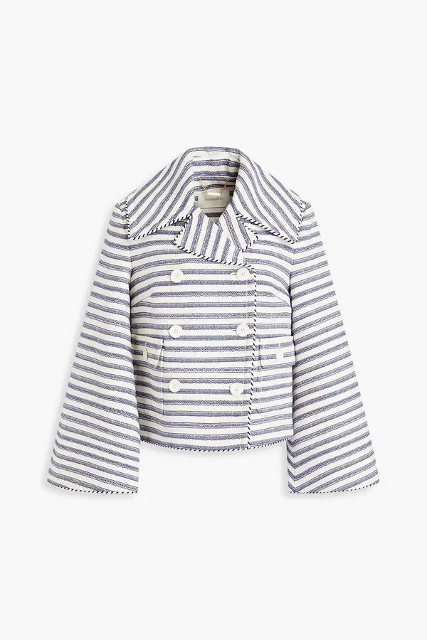 Zimmermann Striped Cotton-blend Tweed Jacket