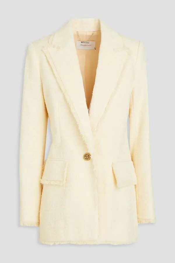Zimmermann Cotton-blend Bouclé-tweed Blazer