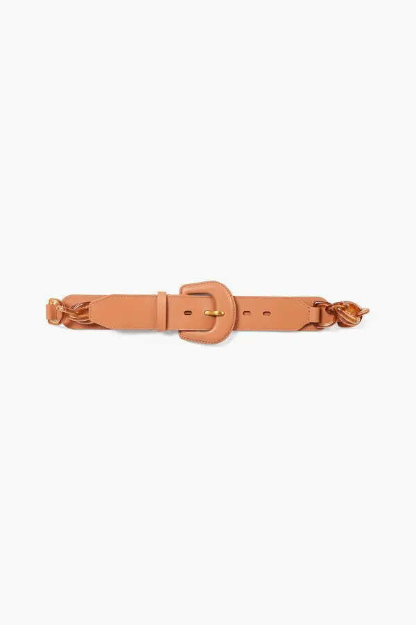 Zimmermann Chain-Embellished Leather Belt In Tan - 70% Off  display picture 2