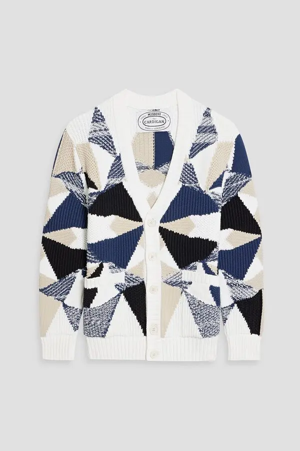 Missoni Intarsia Cotton-blend Cardigan - White