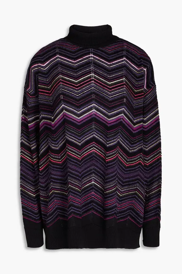 Missoni Brushed Wool-blend Jacquard-knit Turtleneck Sweater