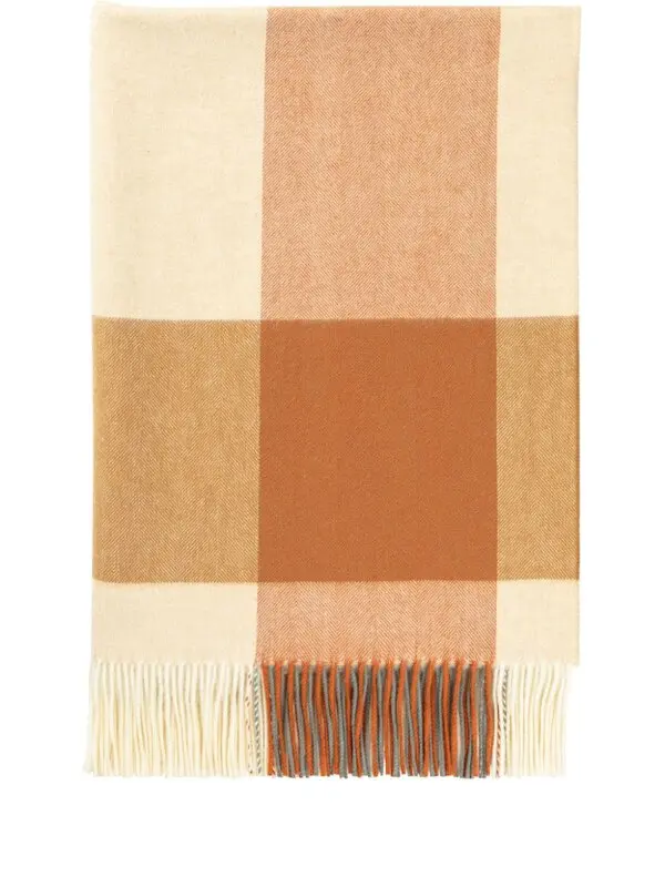 Johnstons Of Elgin Block-border Wool Throw