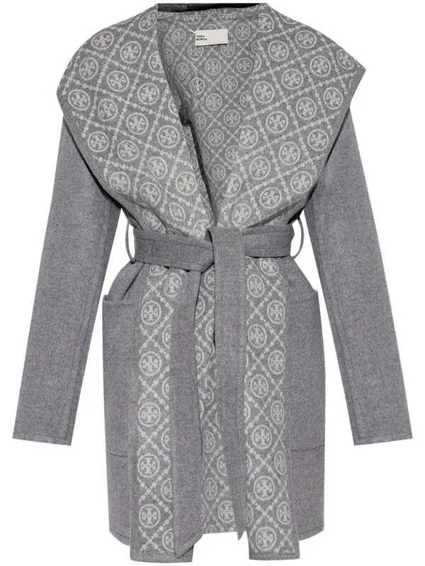 Tory Burch Monogram-lining Wool Coat