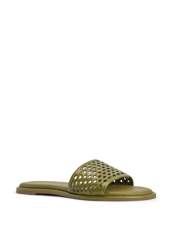 Michael Kors Saylor Leather Sandals In Green 57% Off Editorialist