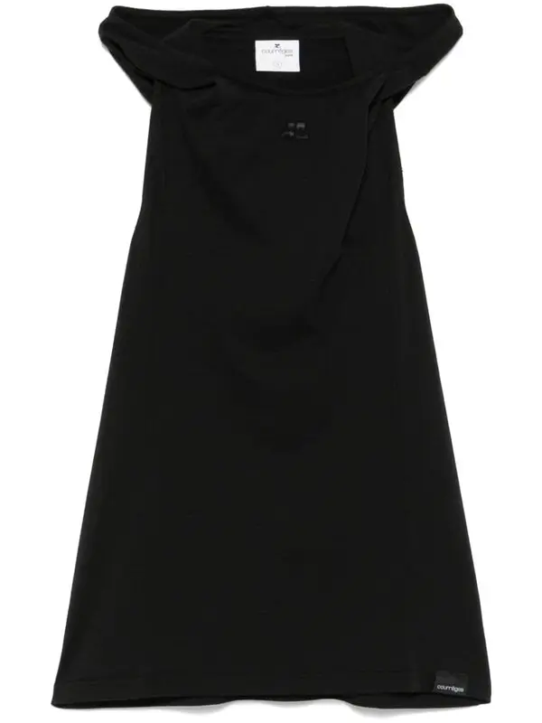 COURREGES Hooded Tank Top - Black