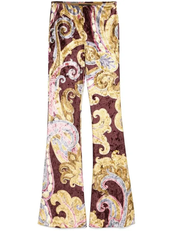 Etro Printed Velvet Trousers