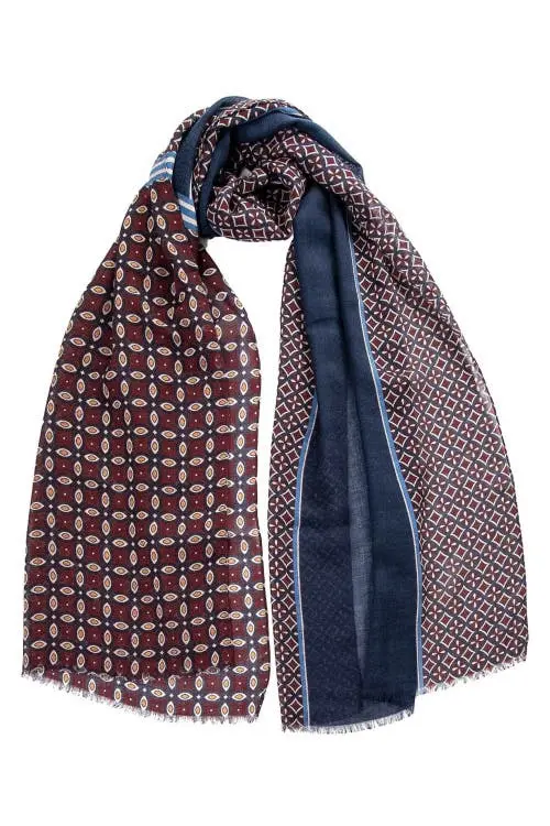 ELIZABETTA Zagatowool Scarf For - Burgundy And Blue